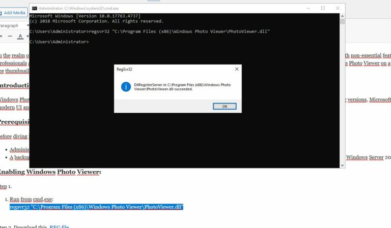 Enabling Windows Photo Viewer on Windows Server OS